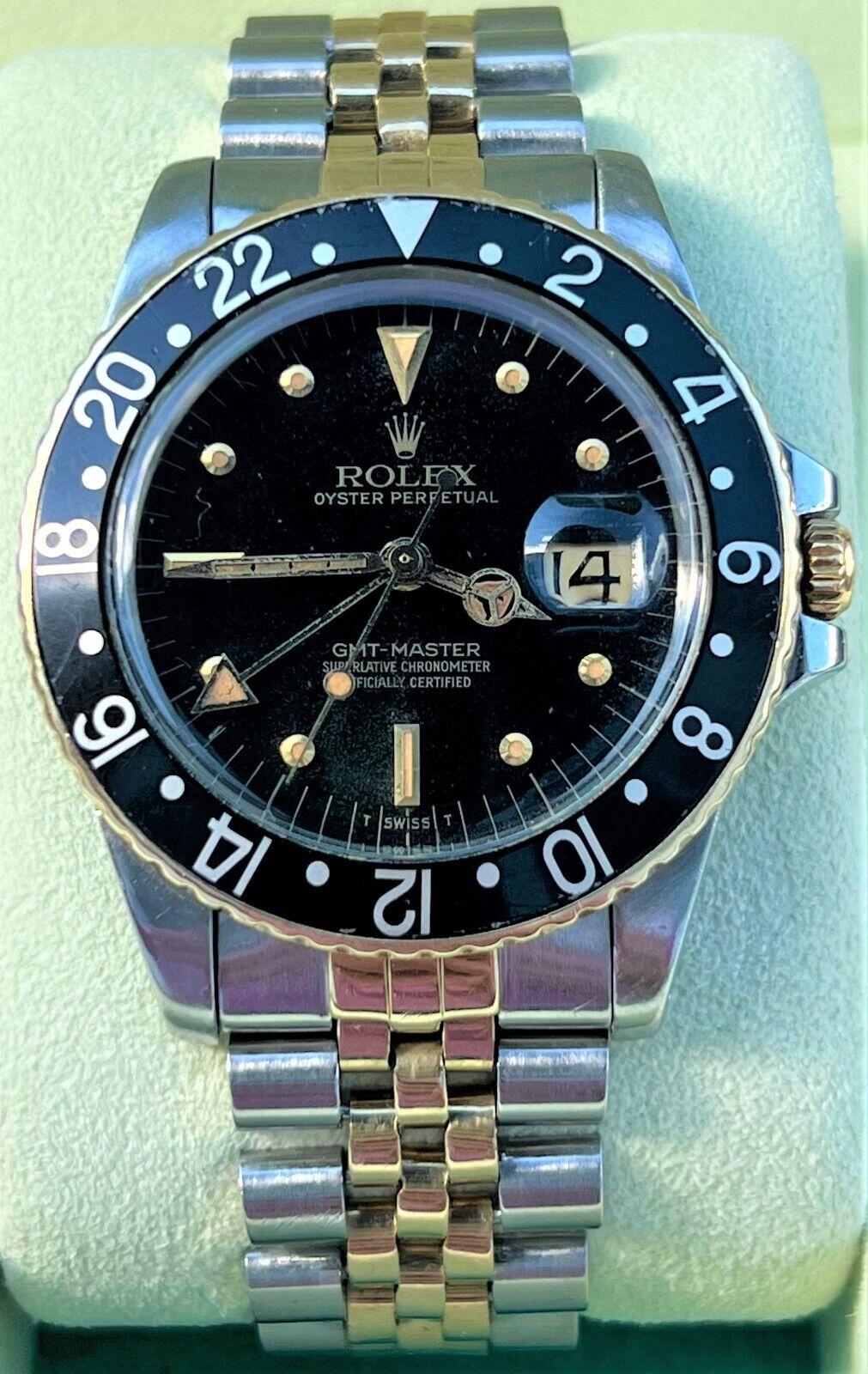 Rolex GMT Master 16753 18K Yellow Gold & Stainless Steel Black Nipple ...