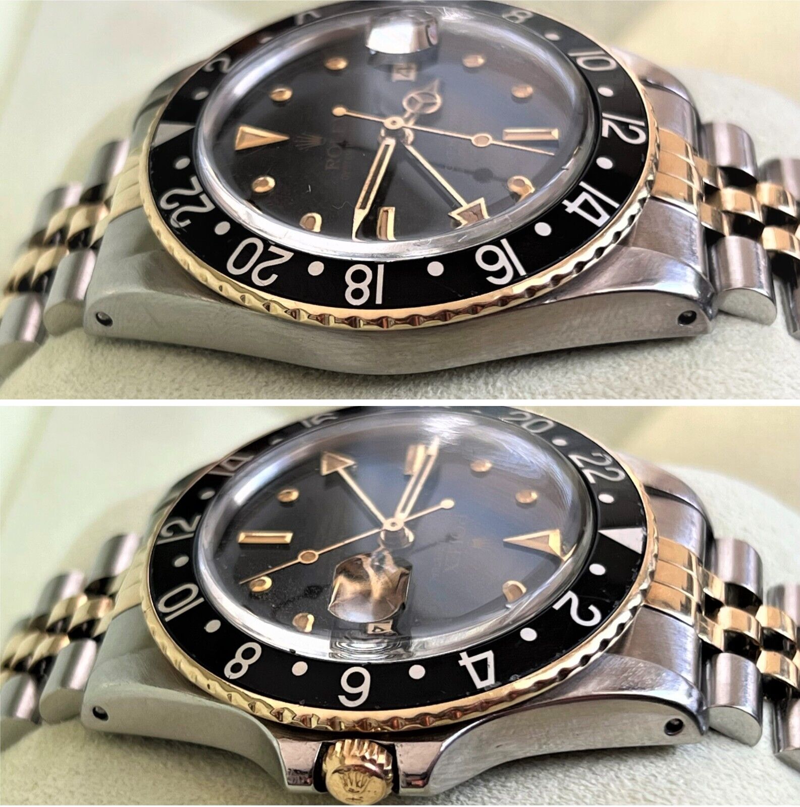 Rolex GMT Master 16753 18K Yellow Gold & Stainless Steel Black Nipple ...